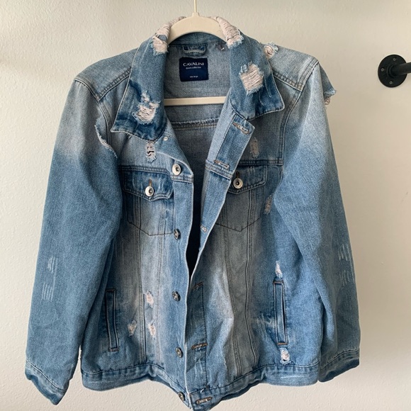Jackets & Coats | Oversized Medium Wash Fade Denim Jacket | Poshmark